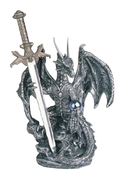 Silver Dragon with Sword | GSC Imports